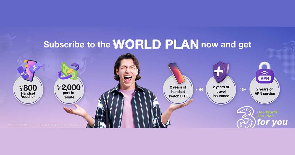 New 'World Plan' | Data usable worldwide + Free travel insurance | 3HK